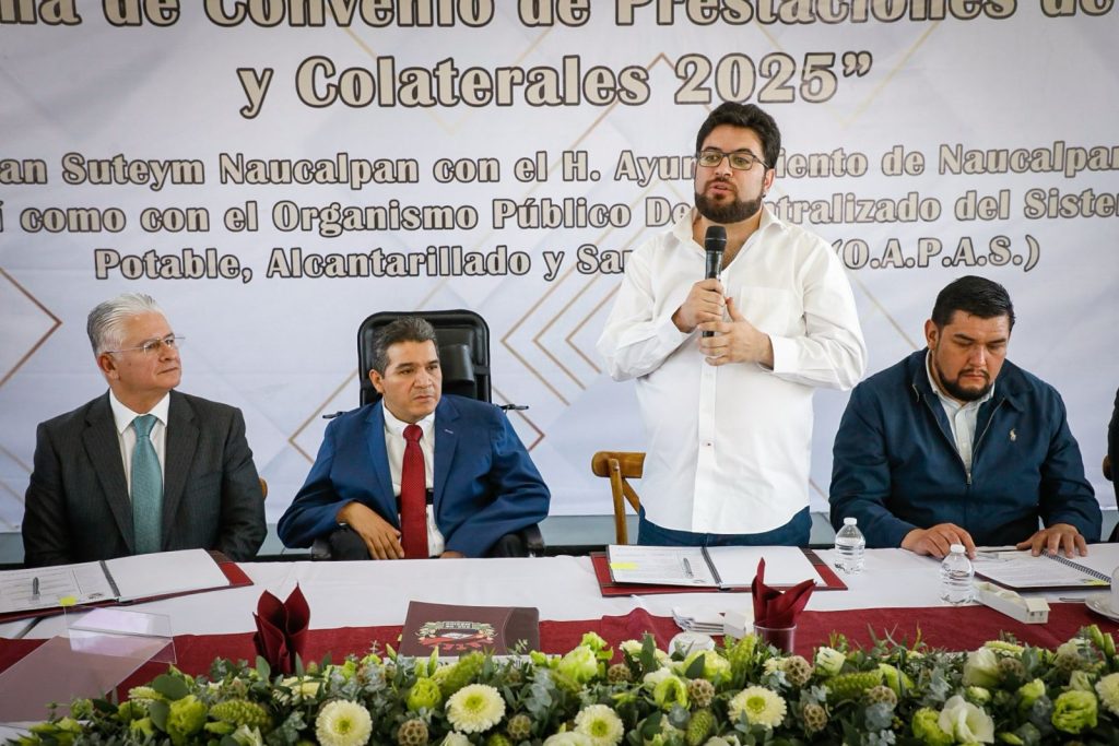 FIRMA GOBIERNO MUNICIPAL Y SUTEYM NAUCALPAN CONVENIO DE PRESTACIONES 2025 – Marco Politico